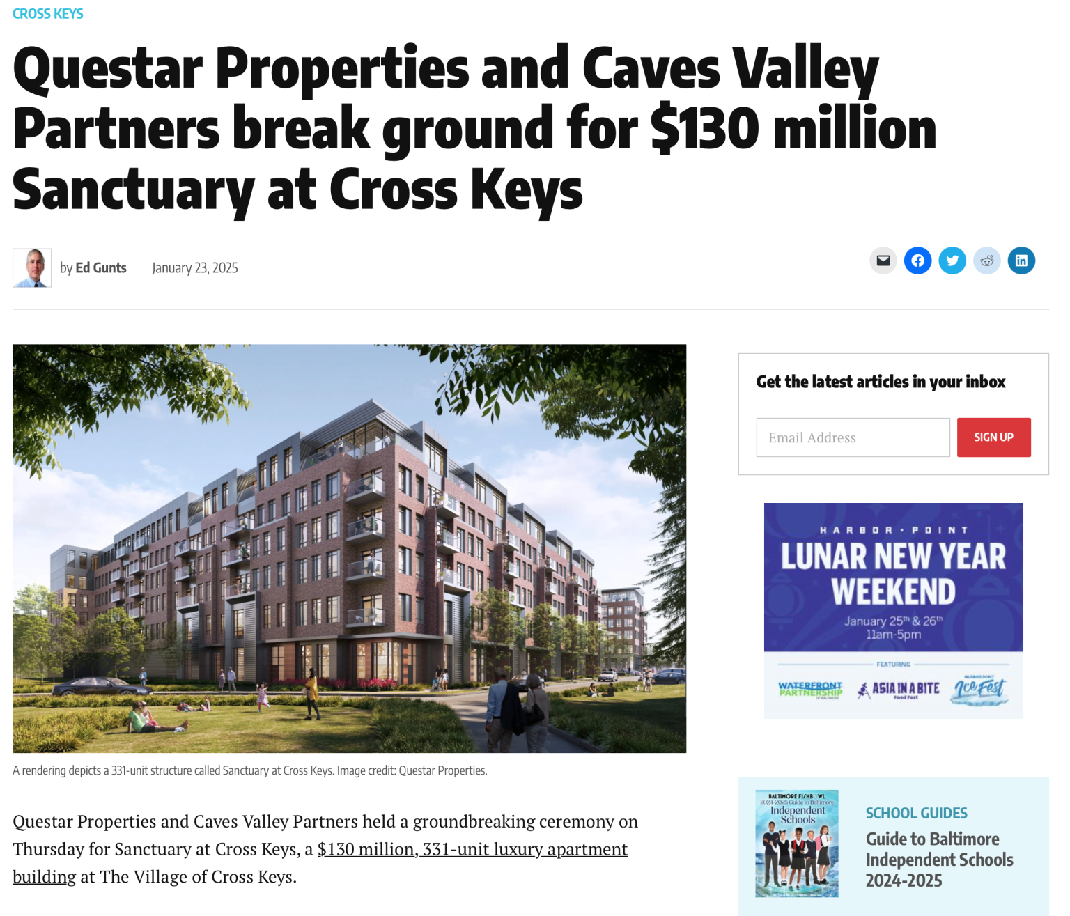 Questar Breaks Ground on 331-Unit Luxury Apartment Building at Cross ...
